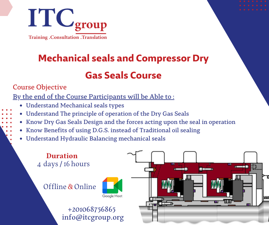 Mechanical seals and Compressor Dry Gas Seals Course